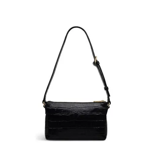 RADLEY Pockets Faux Croc Mini Ziptop Shoulder Bag - Black