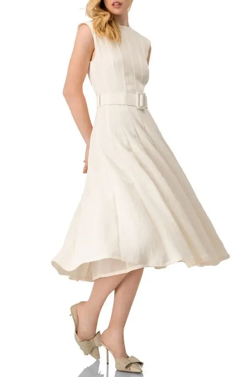 IVONNE Sleeveless Midi Dress With Belt