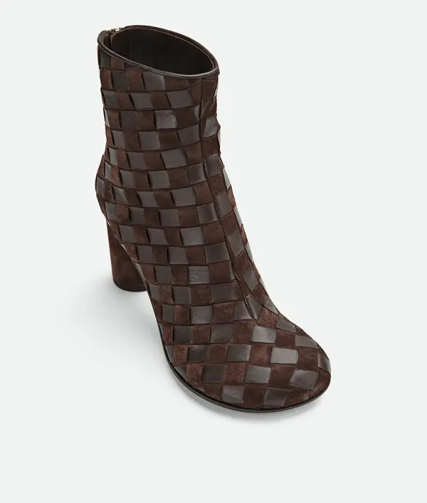 Bottega Veneta Intrecciato Leather And Suede Ankle Boots