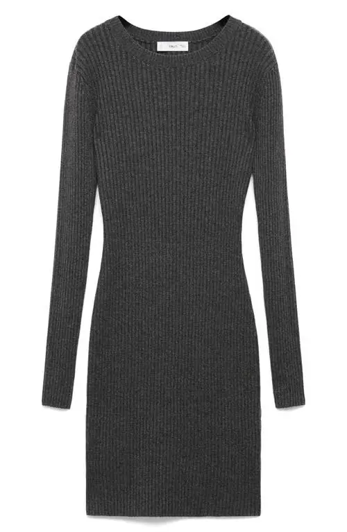 Mango Ribbed Long-sleeve Sweater Dress