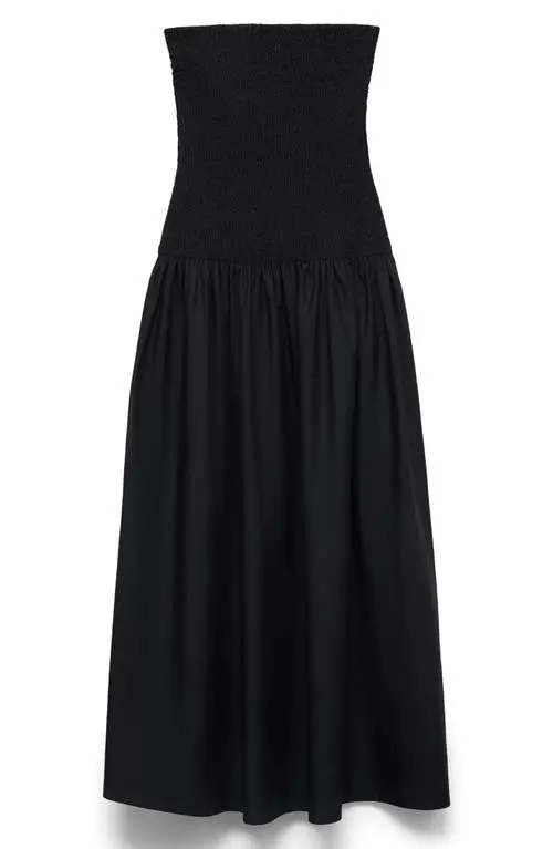 Mango Strapless Maxi Dress - Black