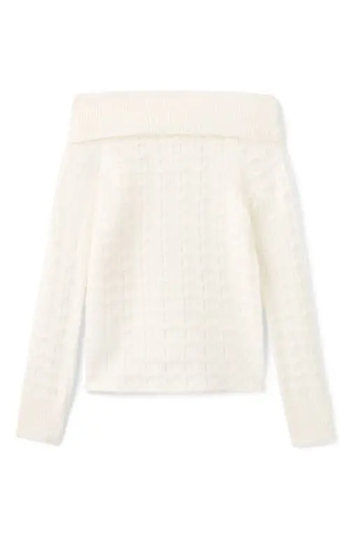 Mango Off-the-shoulder Sweater - White
