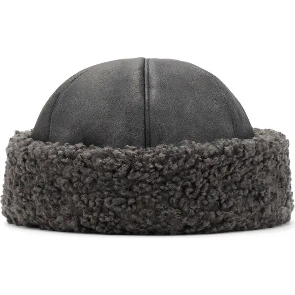 Mango Faux Shearling Cuffed Hat - Grey