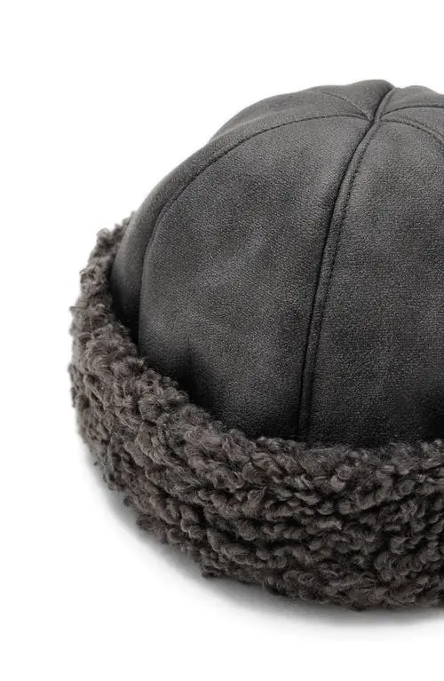 Mango Faux Shearling Cuffed Hat