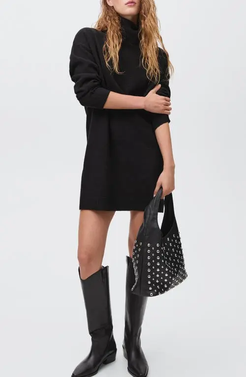 Mango Turtleneck Long-sleeve Sweater Dress