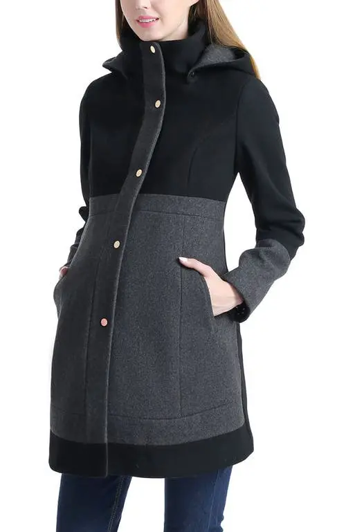 KIMI + KAI Tessa Colorblock Wool Coat