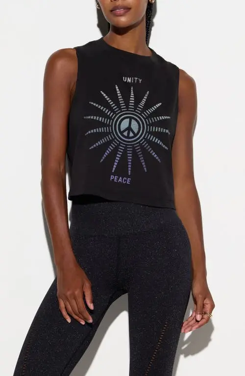 Spiritual Gangster Emit Peace Spirit Crop Tank - Black