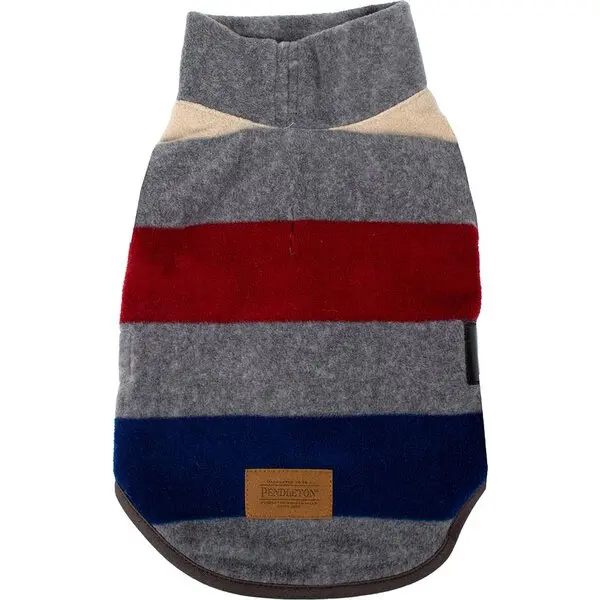Pendleton Striped Fleece Pet Vest - Cabin Stripe Gray