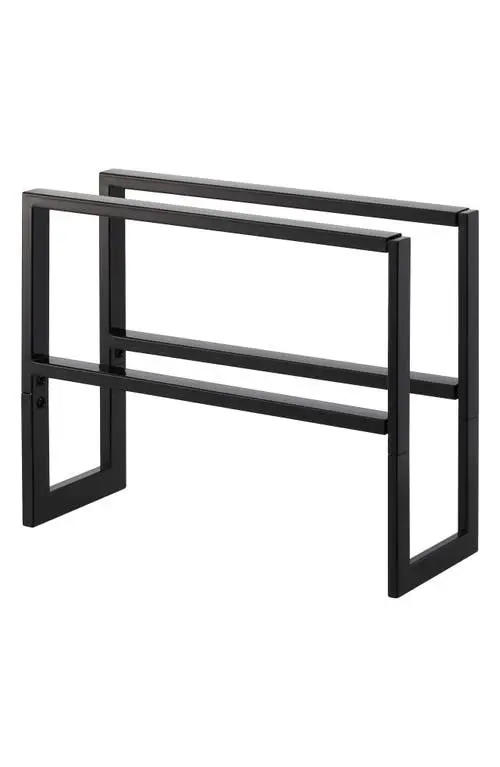 YAMAZAKI 2-tier Expandable Shoe Rack - Black