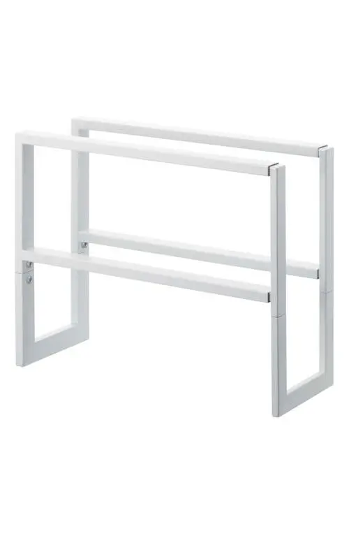 YAMAZAKI 2-tier Expandable Shoe Rack - White