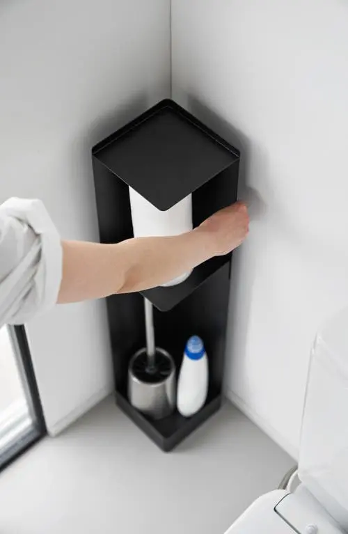 YAMAZAKI Rolling Bathroom Organizer - Black