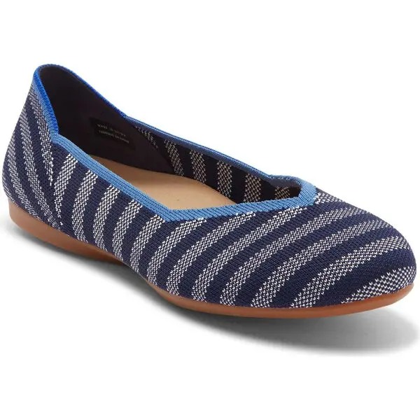 Rothy's The Daily Ballet Flat - Harbor Cabana Stripe