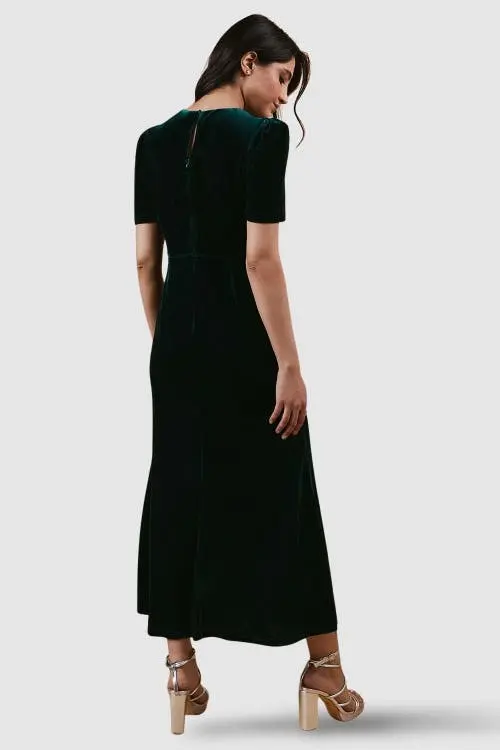 OASIS Velvet Diamante Bow Midaxi Dress