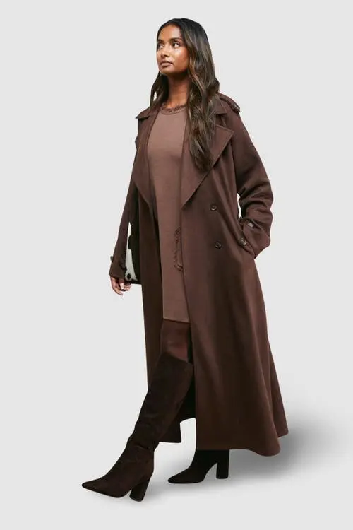 OASIS Belted Cuff Detail Coat