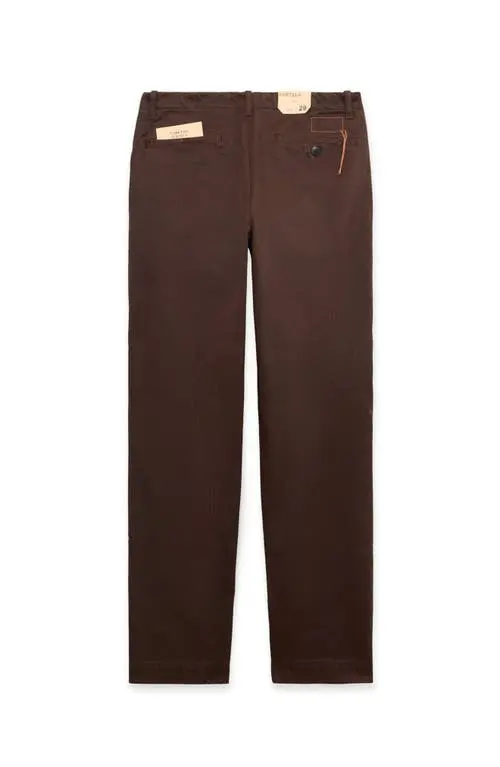 FORTELA Wallace Herringbone Trousers - Brown