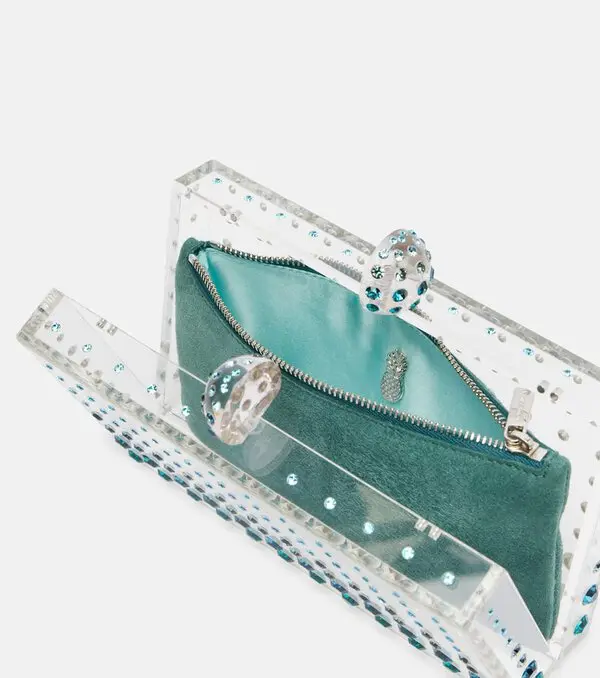 AQUAZZURA Tequila Mini Beaded Clutch - Transparent
