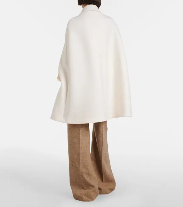 Valentino Garavani Vgold Wool Cape - White