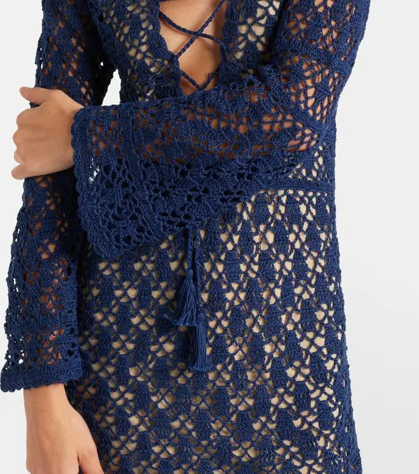 Anna Kosturova Bianca Crochet Cotton Minidress