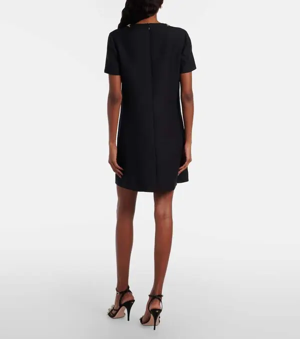 Valentino Garavani Embellished Wool And Silk Minidress