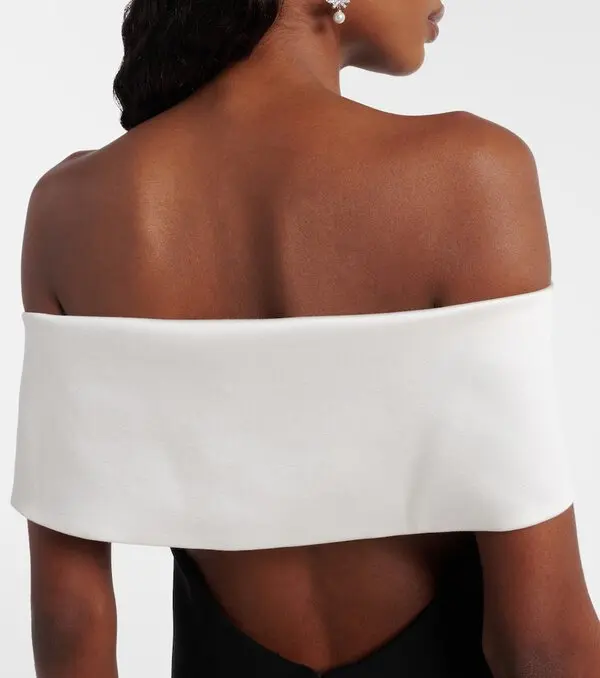 SELF-PORTRAIT Floral-appliqué Off-shoulder Mini Dress