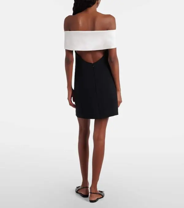 SELF-PORTRAIT Floral-appliqué Off-shoulder Mini Dress