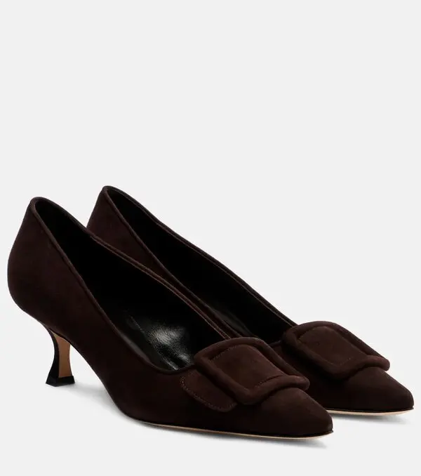 Manolo Blahnik Maysale 50 Suede Pumps