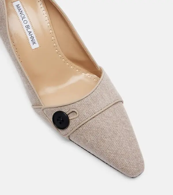 Manolo Blahnik Lulumae 70 Herringbone Pumps