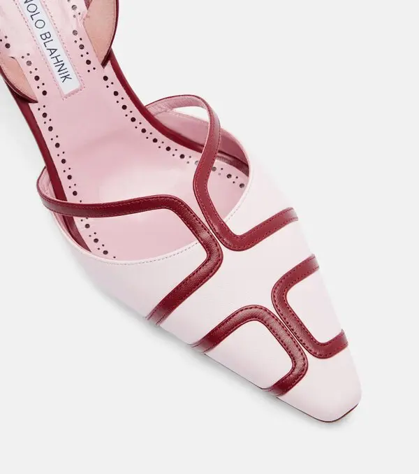 Manolo Blahnik Sarto 90 Leather Slingback Pumps - Pink