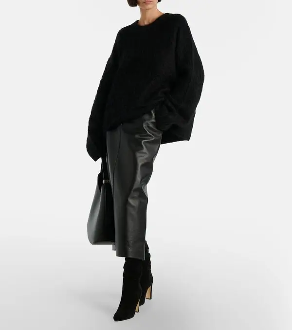 Manolo Blahnik Calasso Suede Mid-calf Boots - Black