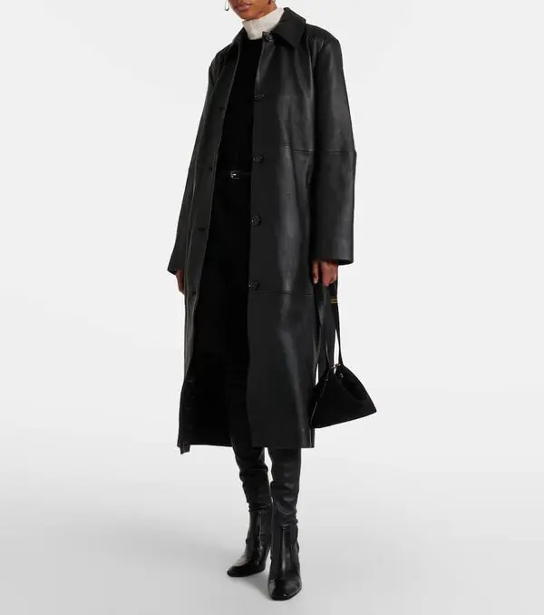 TOTEME Belted Leather Coat