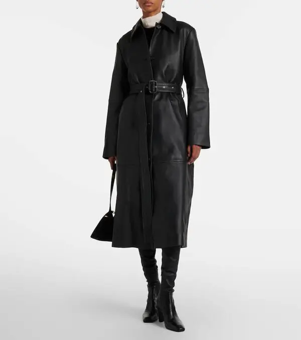 TOTEME Belted Leather Coat
