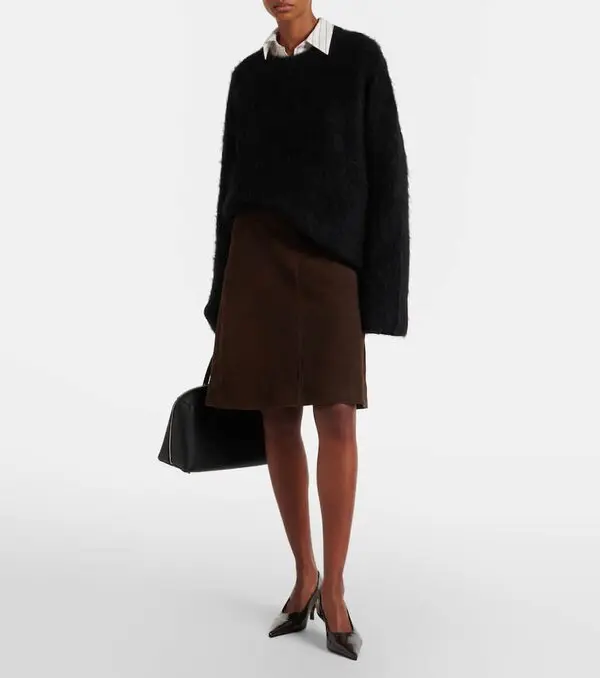 TOTEME Suede Miniskirt