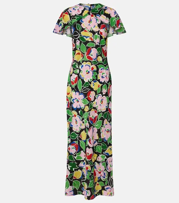 Rixo Jeannie Floral Silk Maxi Dress - Multicoloured