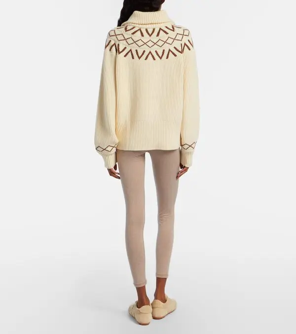 Varley Sigrid Ribbed-knit Half-zip Sweater