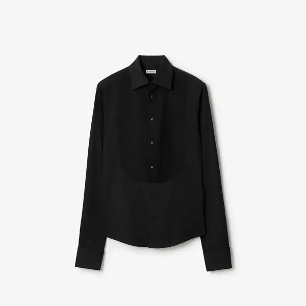 Burberry Slim Fit Cotton Tuxedo Shirt - Black