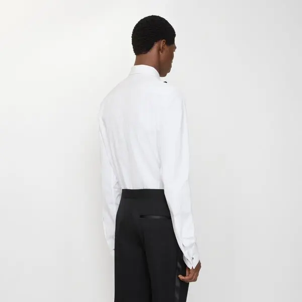 Burberry Slim Fit Cotton Tuxedo Shirt - White