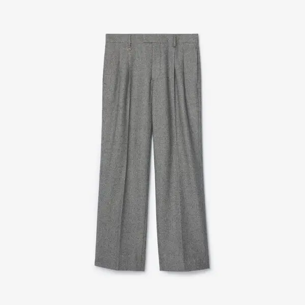 Burberry Puppytooth Check Wool Tailored Trousers