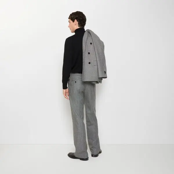 Burberry Puppytooth Check Wool Tailored Trousers