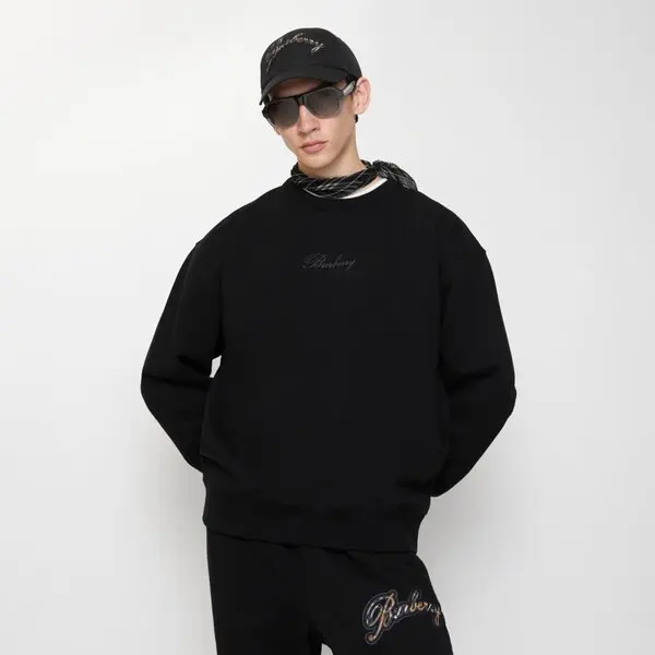 Burberry Cursive Logo Cotton Sweatshirt