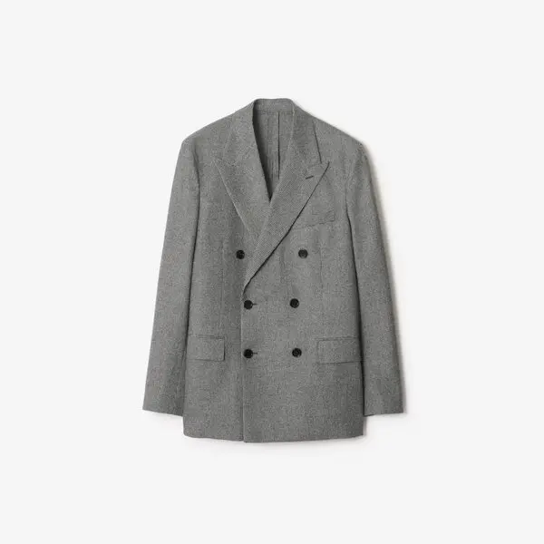 Burberry Puppytooth Check Wool Tailored Jacket