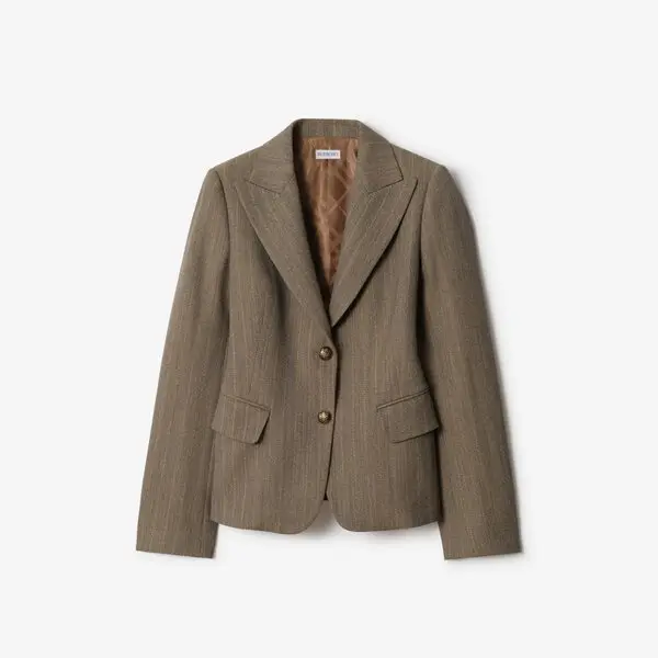Burberry Mouliné Wool Tailored Jacket