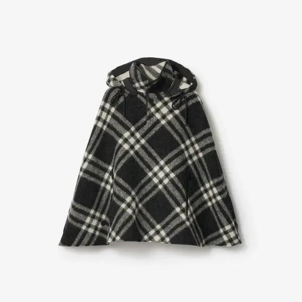 Burberry Check Wool Poncho