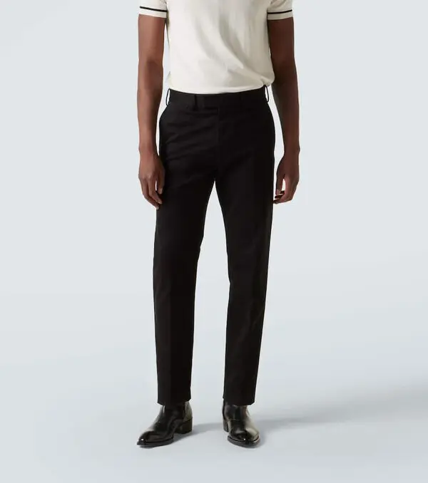 TOM FORD Cotton Straight Pants - Black