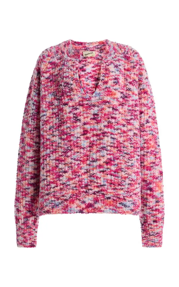 SANDERLAK Split Wool-cotton Sweater - Pink