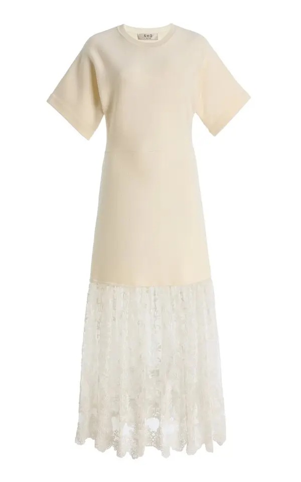 Sea Diane Lace-trimmed Knit Midi Dress
