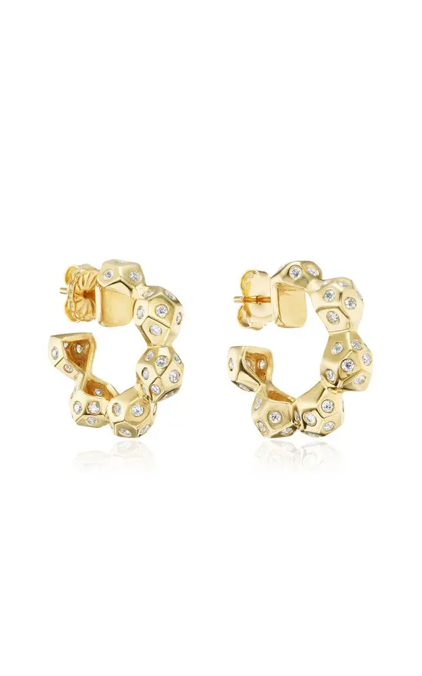 MARLO LAZ La Roca 14k Yellow And Diamond Earrings