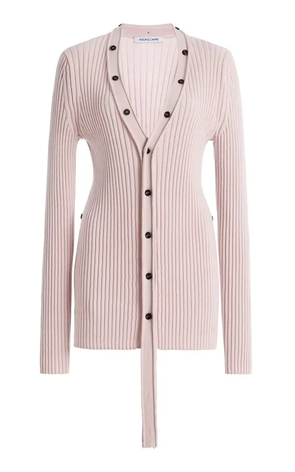 AISLING CAMPS Convertible Wool Cardigan - Light Pink