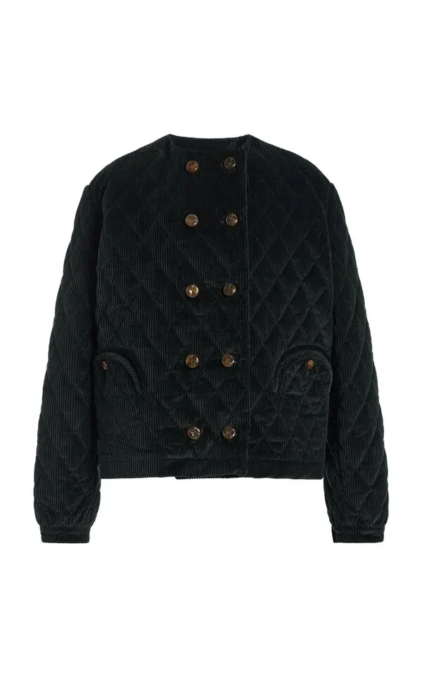 BLAZÉ MILANO Classic Corduroy Bolero - Dark Green