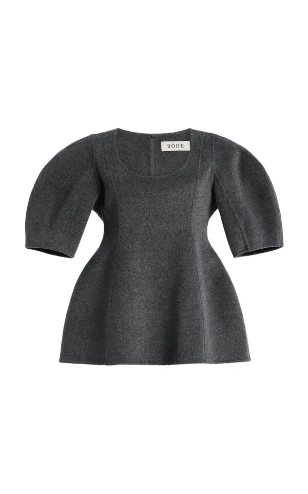 RÓHE Sculptural Doubled-faced Wool-cashmere Top