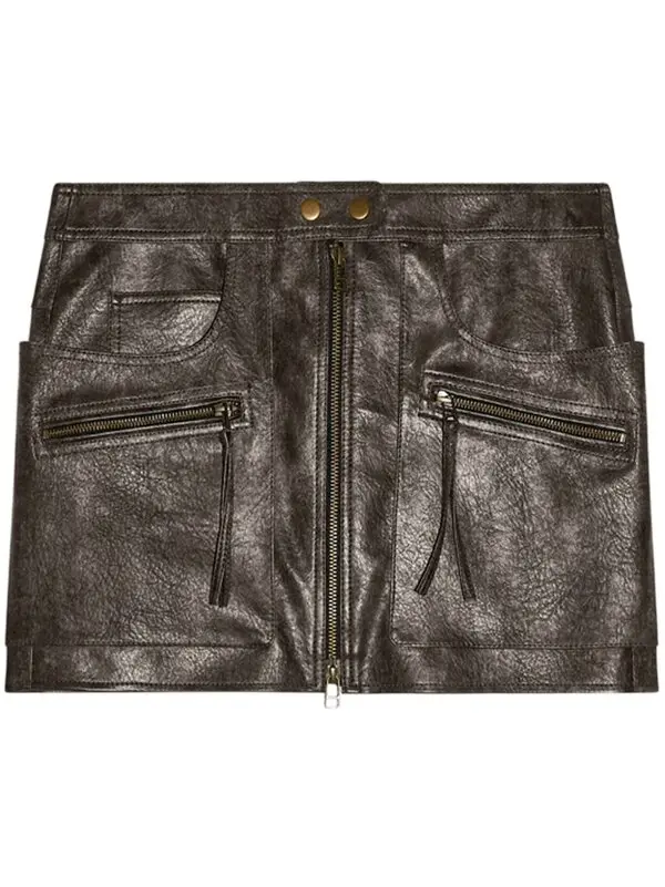 MARANT ETOILE Claudine Faux Leather Mini Skirt - Black